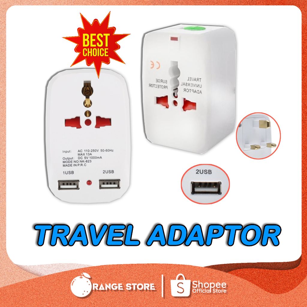 Universal Travel Adapter Plug All In One International Worldwide Travel ...
