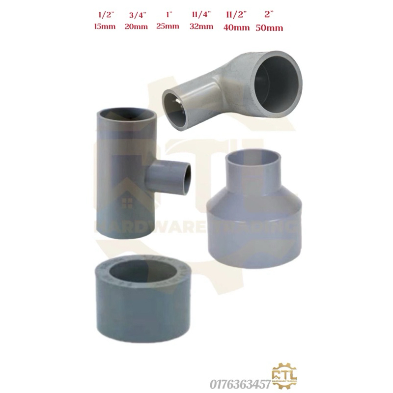 32mm~50mm PVC fitting connector reducing Elbow / socket / bush /tee ...