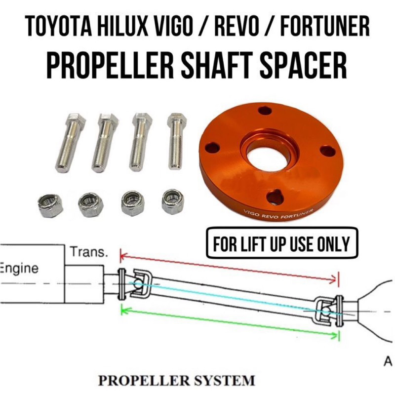 Long Shaft Spacer 15MM For Toyota Vigo/Revo/Fortuner | Shopee Malaysia