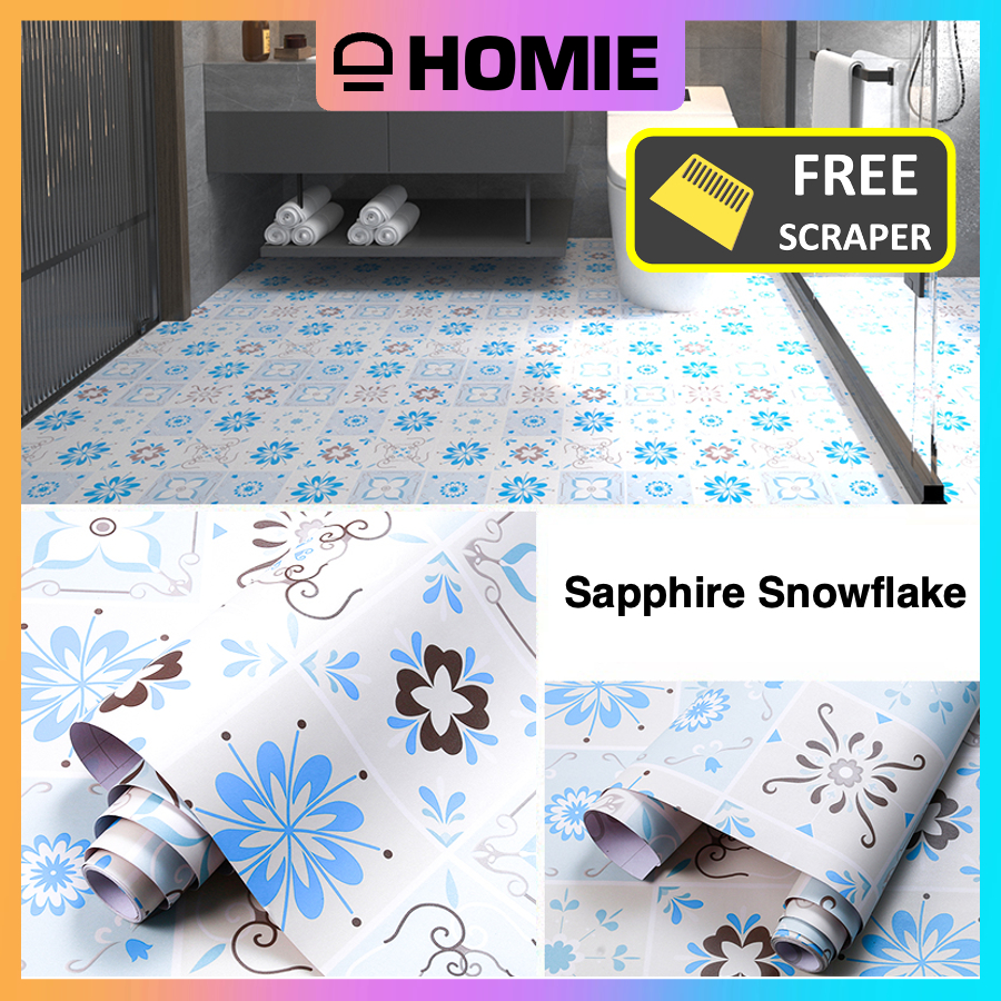 Bathroom Floor Sticker Wallpaper Bilik Air Lantai Pelekat Lantai Bilik ...