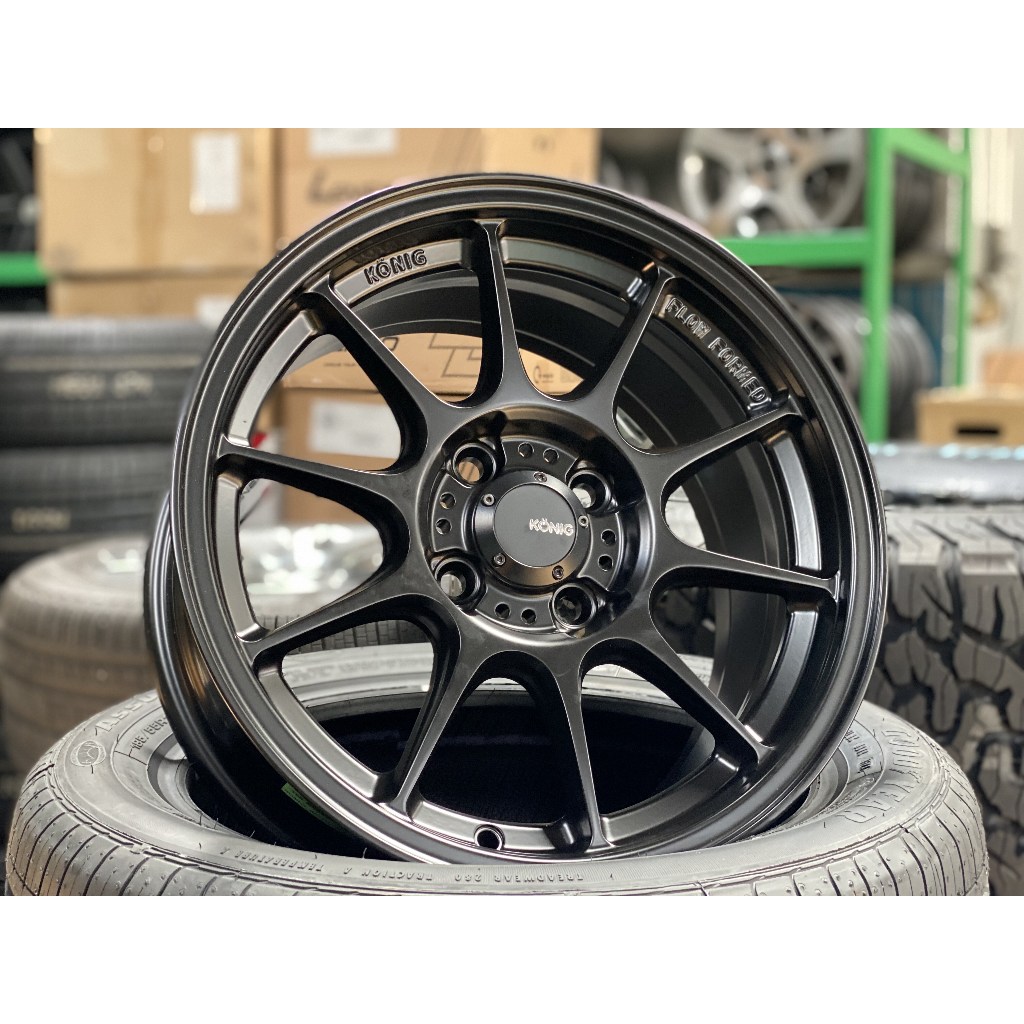 New 15x7.5 Konig Dekagram Flow Formed Rim (set of 4) Matte Black 4x100 for Myvi Bezza Axia Saga ...