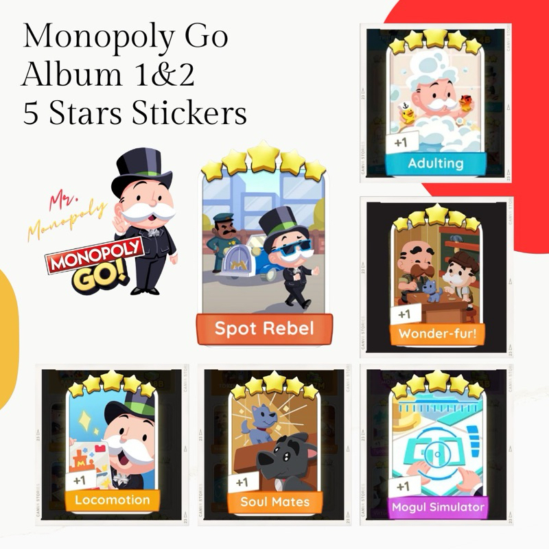 🎲🎲Cheapest Album 1/2🔥Hot Selling Monopoly 5 Stars Stickers 💥💥 | Shopee ...