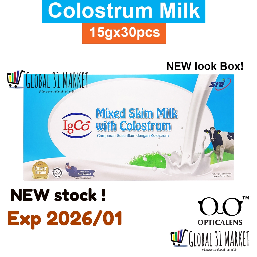IgCo Natural Colostrum Skim Milk 15g x30 sachet New Packing ! Expired ...