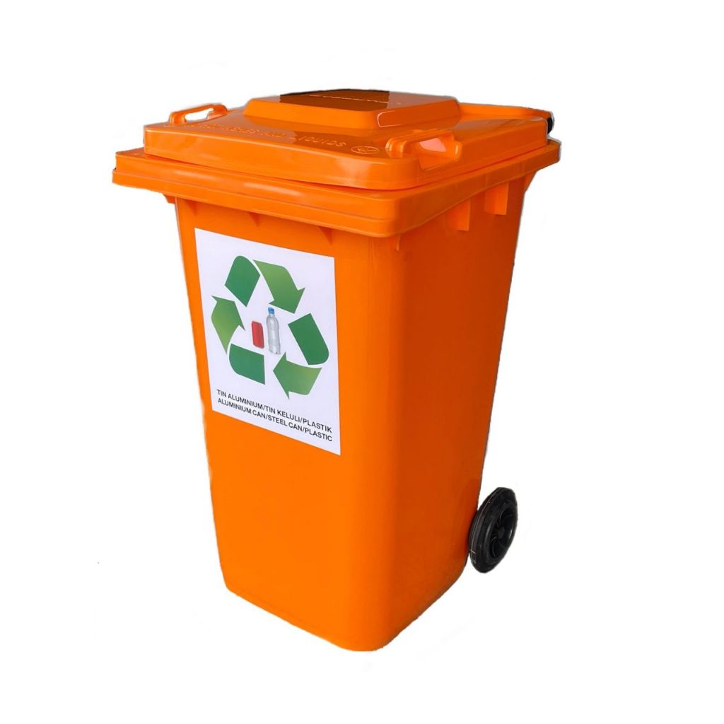 [120L / 240L] Recycle Mobile Garbage Bin / Orange / Brown / Blue / Tong ...