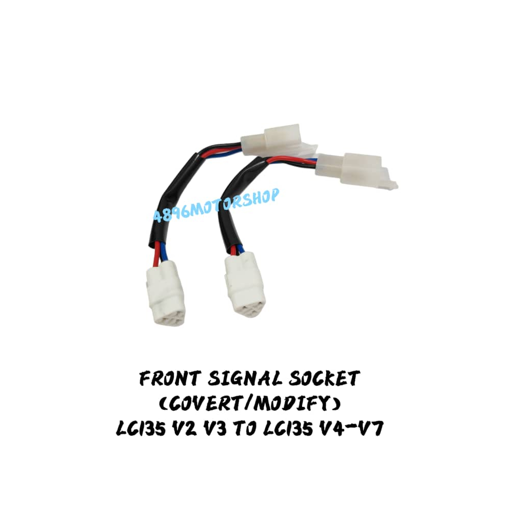 YAMAHA LC135 NEW V2 V3 CONVERT MODIFY TO V4 V5 V6 V7 FRONT SIGNAL SOCKET WIRING DEPAN SIGNAL SET ...