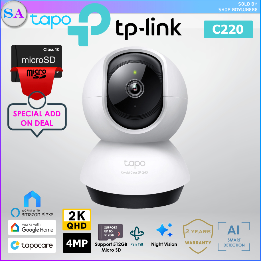 TP-Link Tapo C220 CCTV Pan Tilt AI Home WiFi Network Security Camera ...