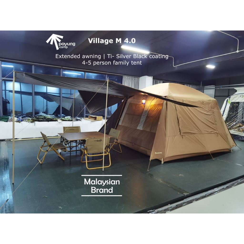 PAYUNG.CAMP Village M version4.0 4-5 Person Manual Tent Family Luxury Camping Cabin Waterproof ...