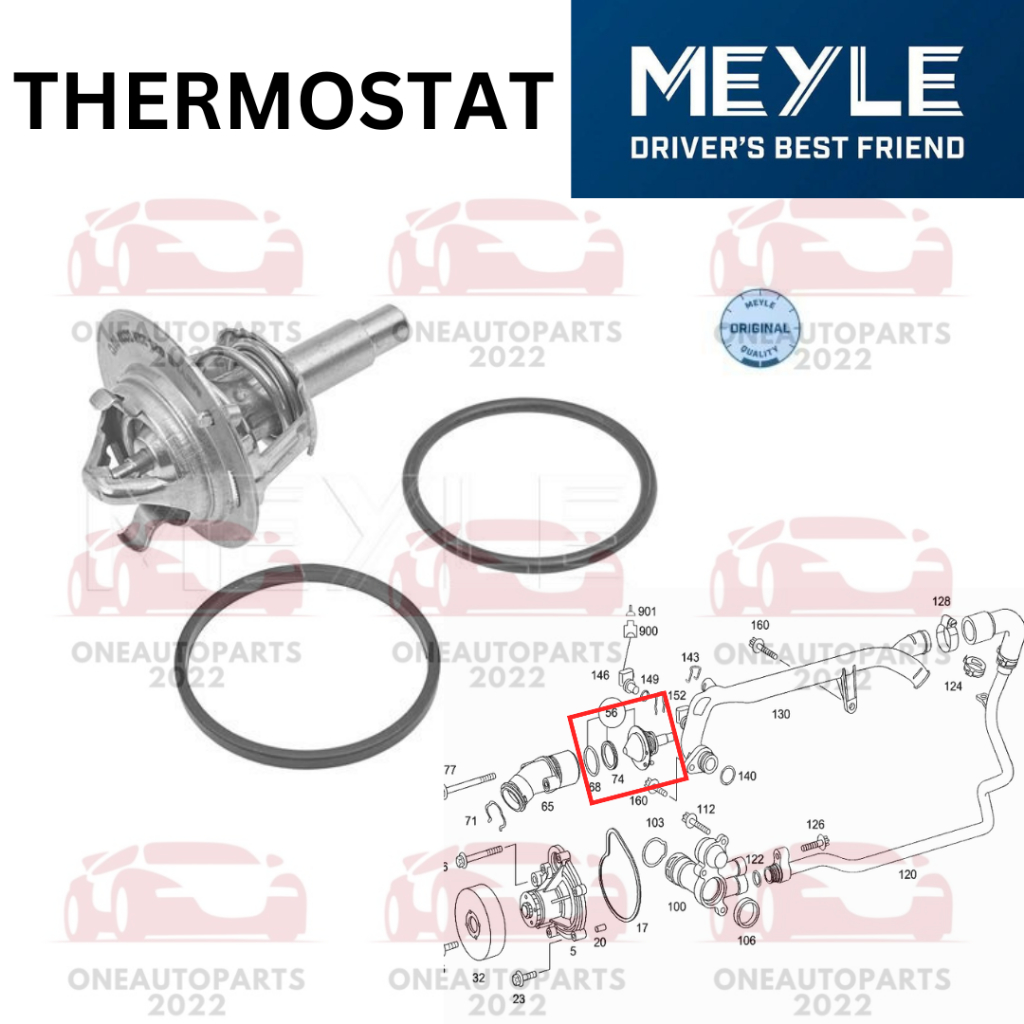 MEYLE GERMANY COOLANT THERMOSTAT MERCEDES BENZ M271 KOMPRESSOR W203 ...