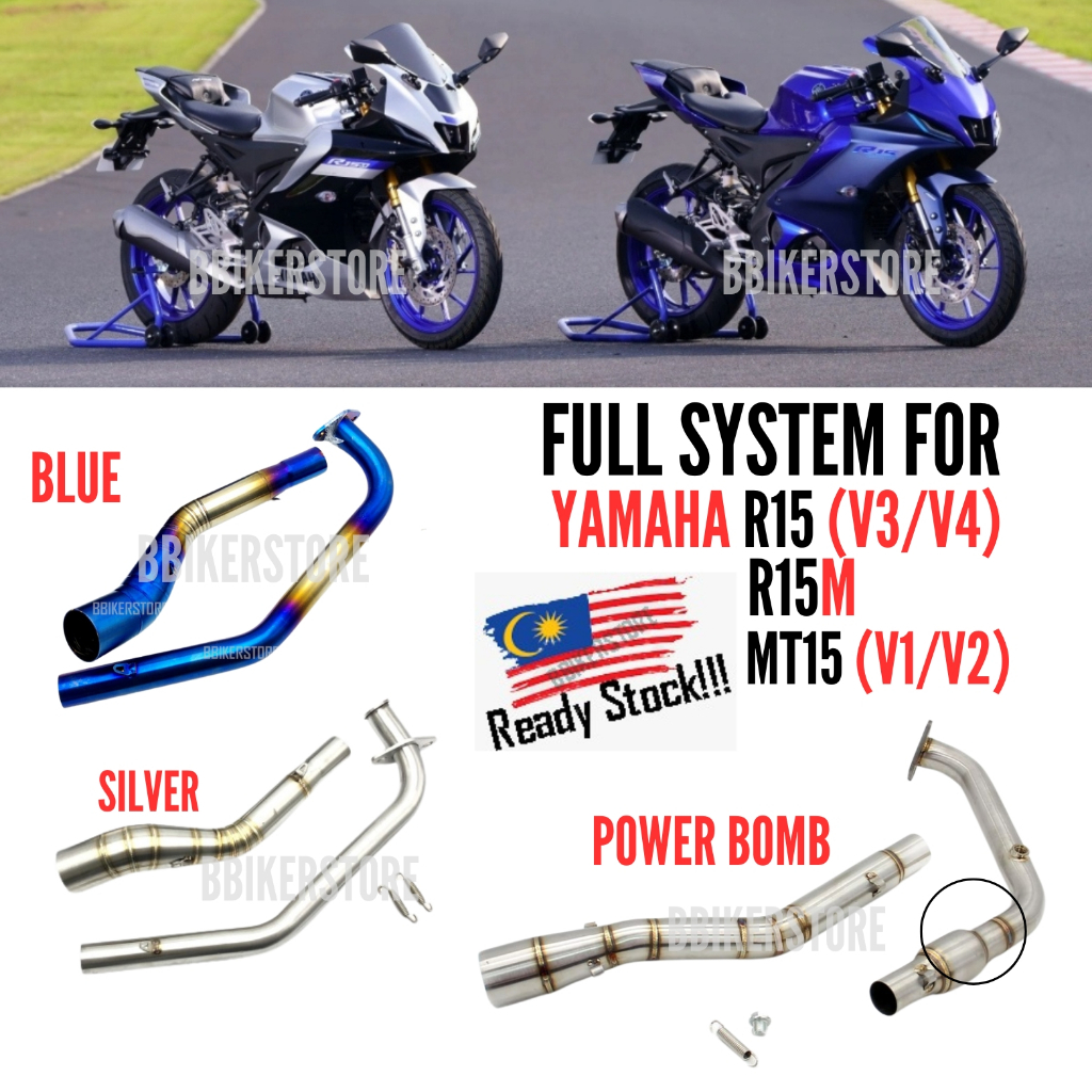 YAMAHA R15 V3 V4 R15M MT15 V1 V2 FULL SYSTEM Power Bomb Exhaust Muffler ...