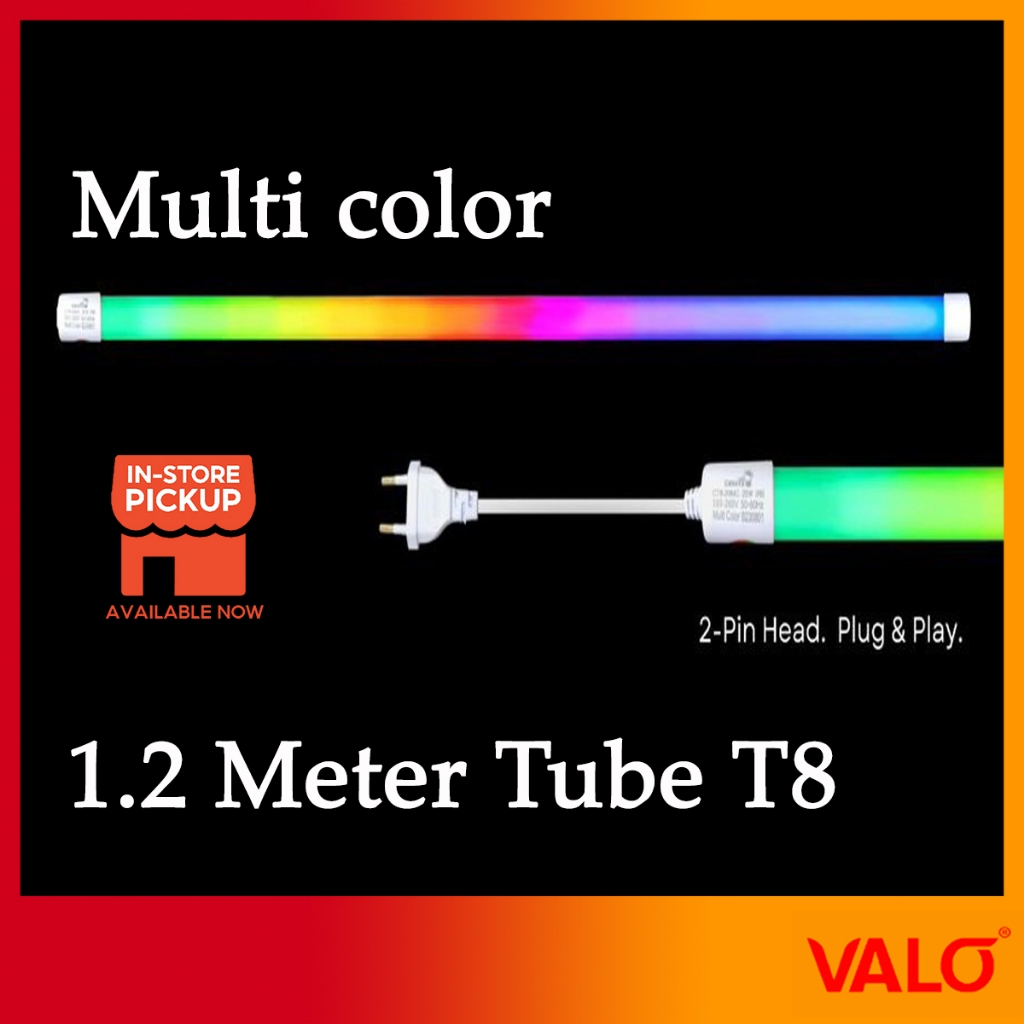 20W LED Rainbow Color Tube T8 With Plug 2Pin Multi Calor Tube Lampu ...