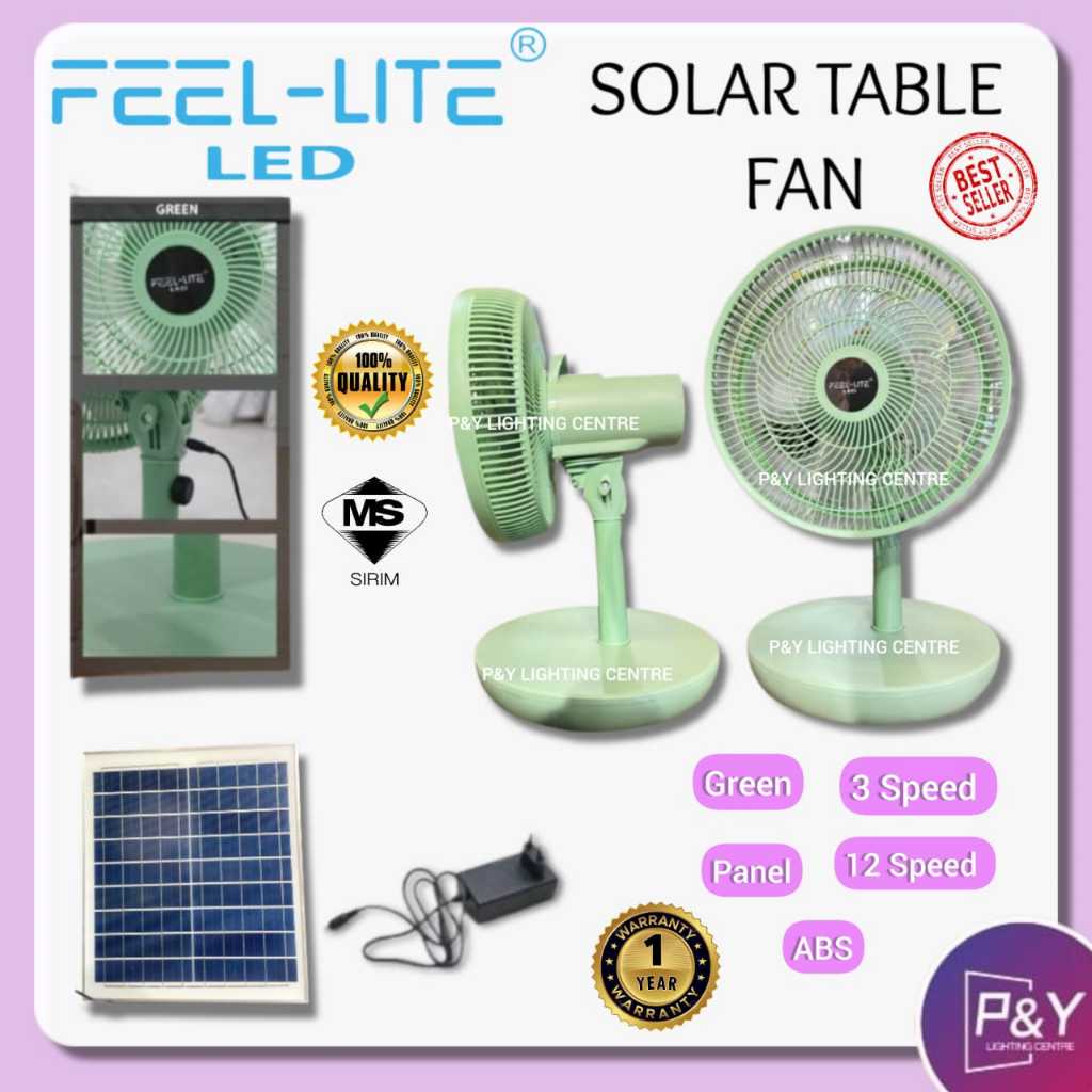 SOLAR TABLE FAN 12 INCHES | Shopee Malaysia