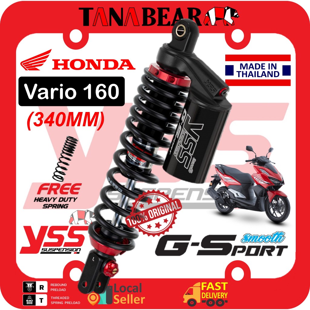 YSS Vario160 (340MM) G-Sport [Free Heavy Duty Spring]. Adjustable ...