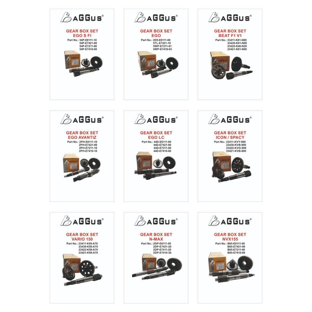 (BAGGUS) Gear Box Complete Set Yamaha N-Max/ NVX155/ Ego Lc/ Ego Lc-Fi ...