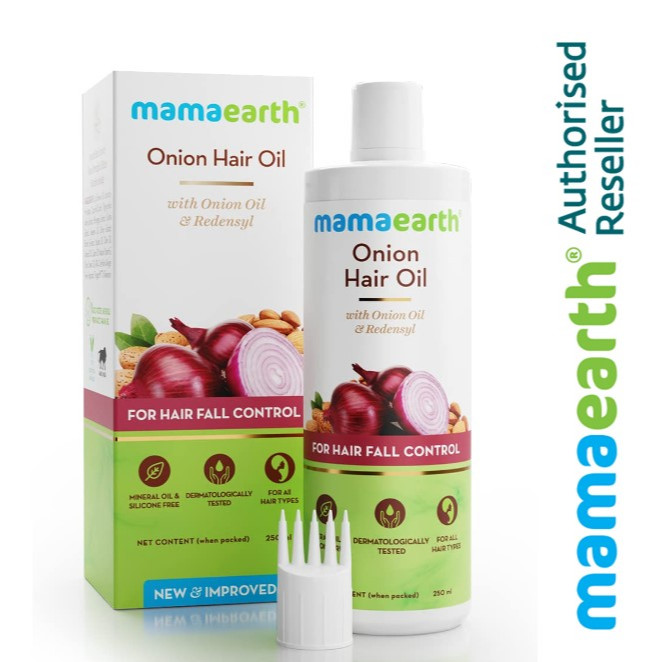 Mamaearth Onion Hair Oil for Hair Regrowth & Hair Fall Control, 150/250ml | Shopee Malaysia