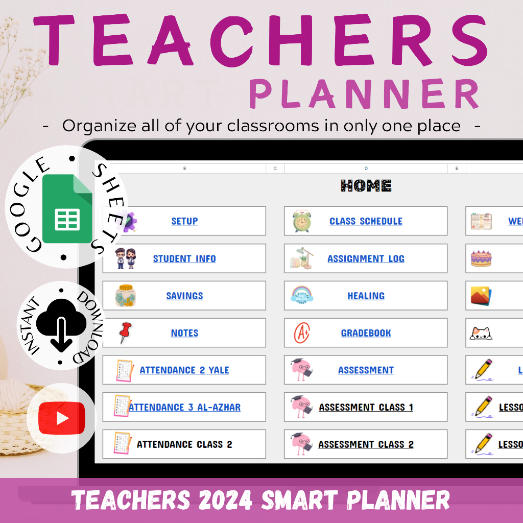 Teachers Planner | Digital Planner 2024 | Google Sheets | Shopee Malaysia