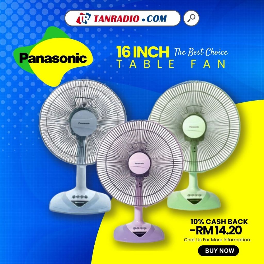 Panasonic 3 Speeds Table Fan (16") F-MN404-AQ/GR/ME | Shopee Malaysia