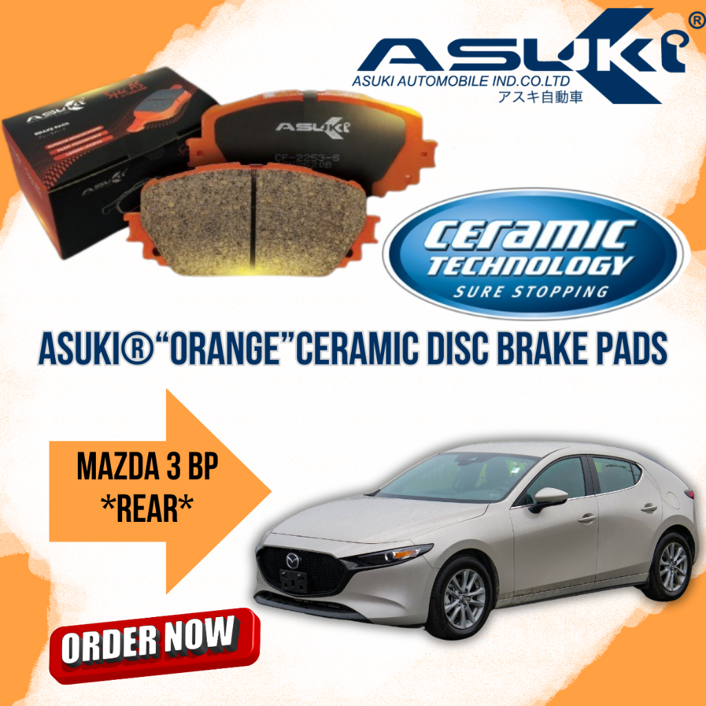 Mazda 3 BP - ASUKI *Ceramic* Brake Pad - Belakang/Rear SET(4PCS ...