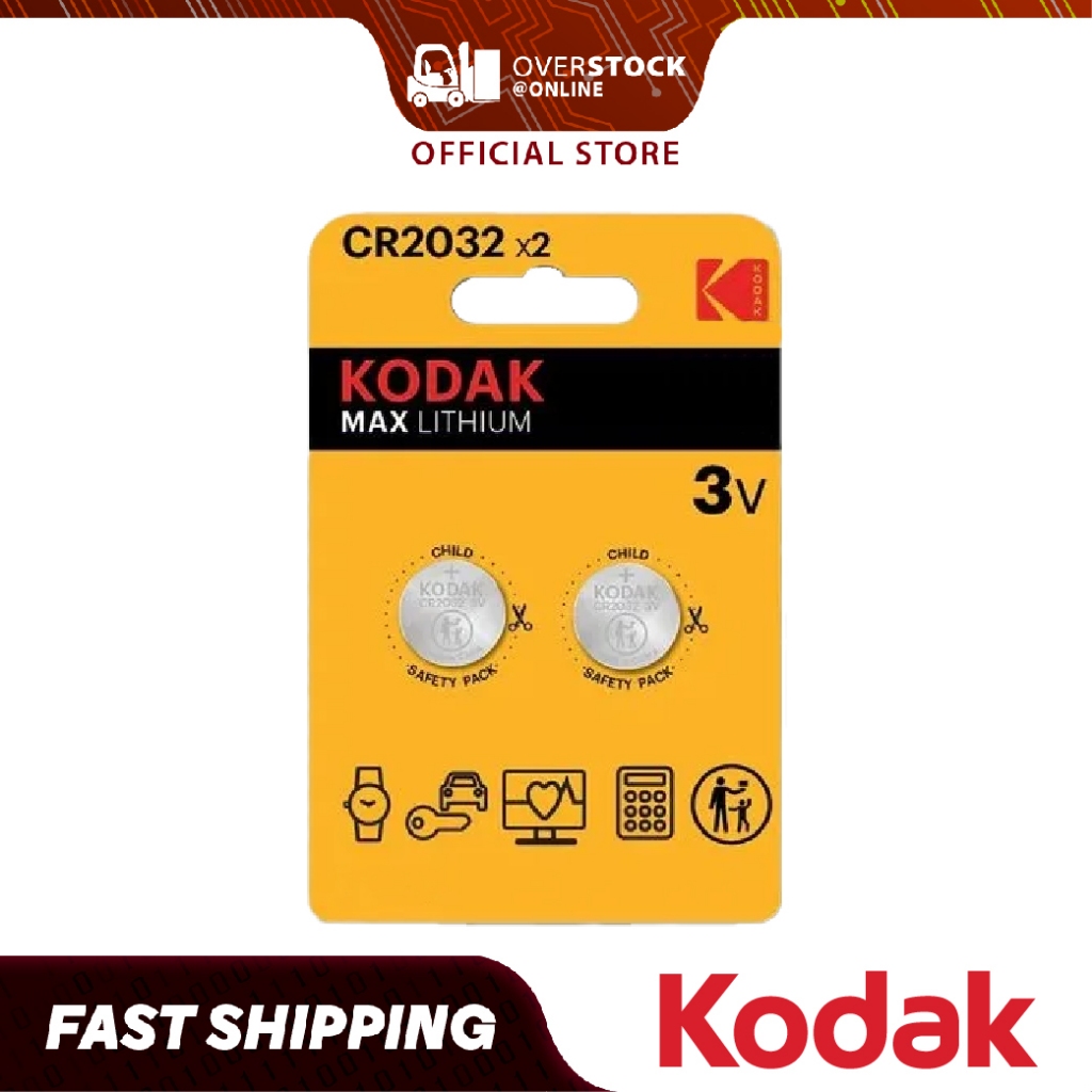 KODAK CR2032 / CR2032x2 MAX Lithium Coin Cell with 3V Size for Watches ...