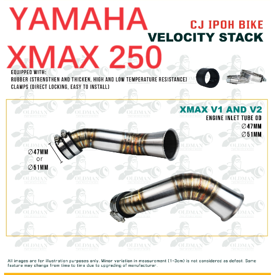 CJ IPOH YAMAHA XMAX250 X-MAX 250 THROTTLE BODY VELOCITY STACK 47MM ...