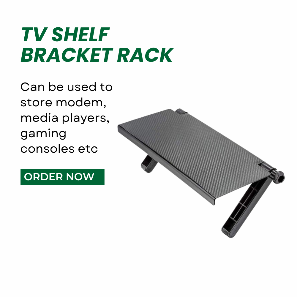 Adjustable TV PC Monitor Shelf Living Room Table Organizer Bracket Rack ...