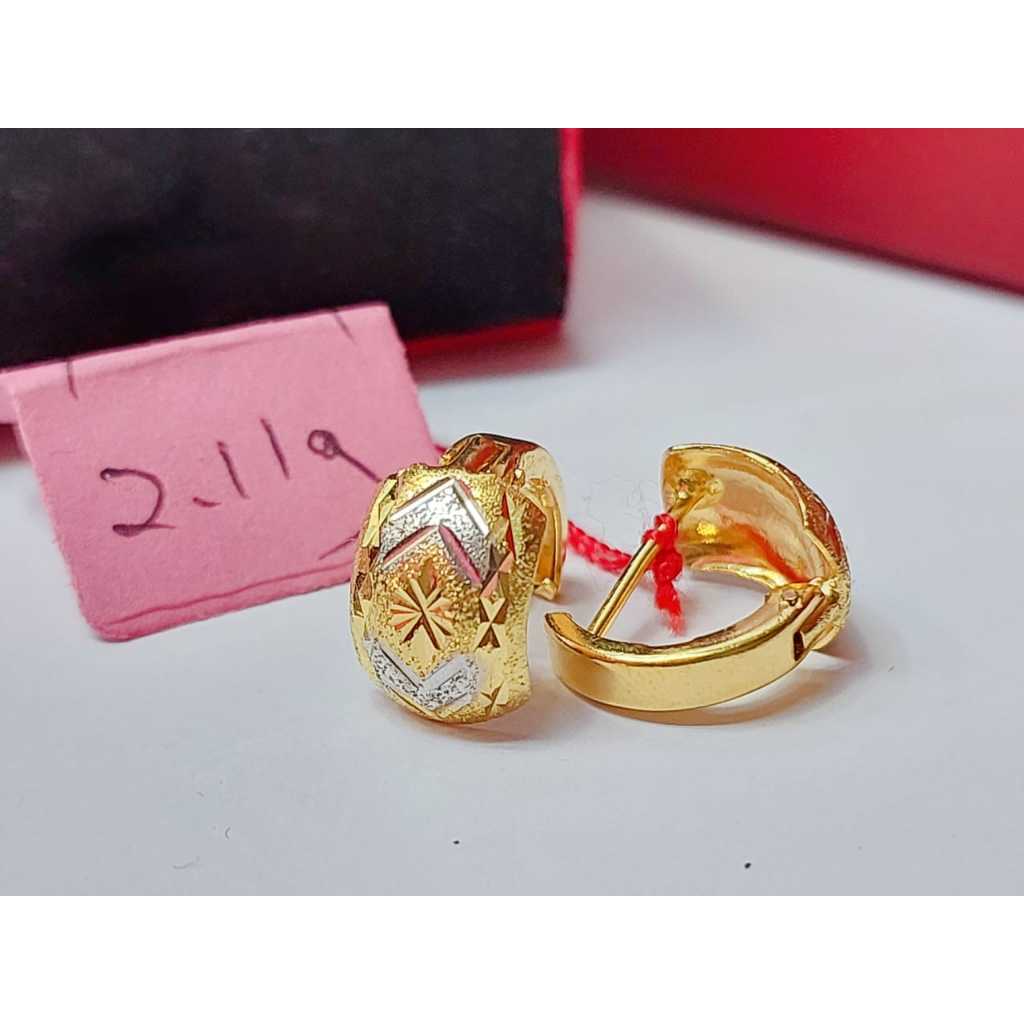 Wing Sing Subang Katup Padu Anting Emas 916 / 916 Gold Solid Clip ...