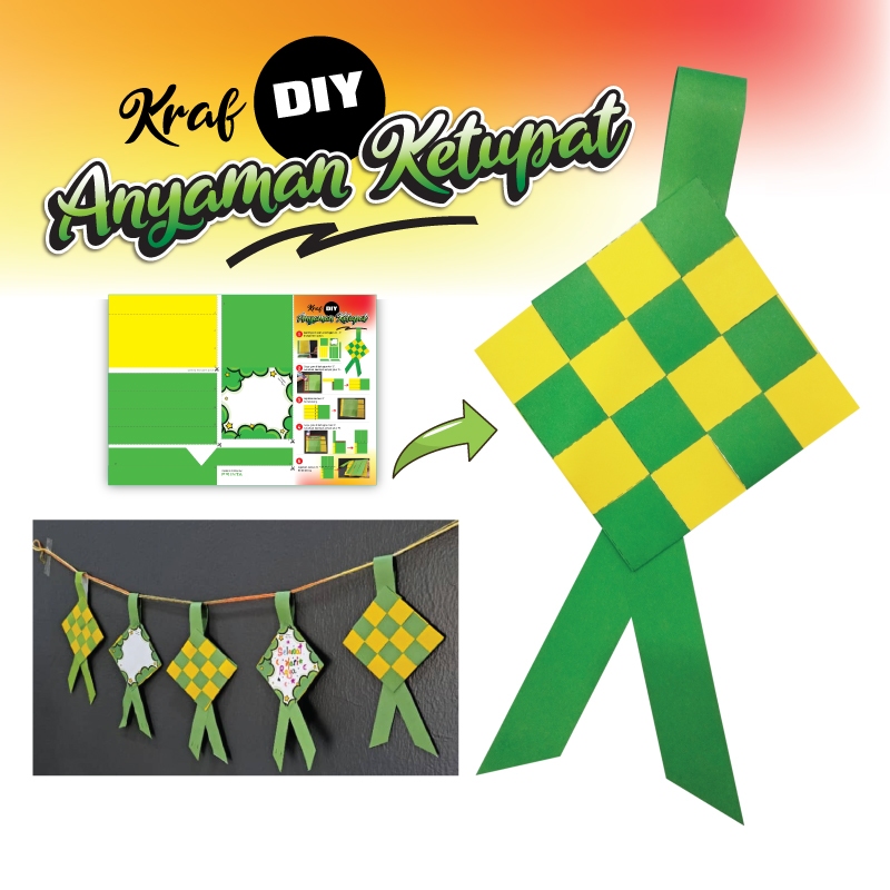 Kraf Anyaman Ketupat Hiasan Hari Raya DIY | Anyaman Ketupat Hiasan ...