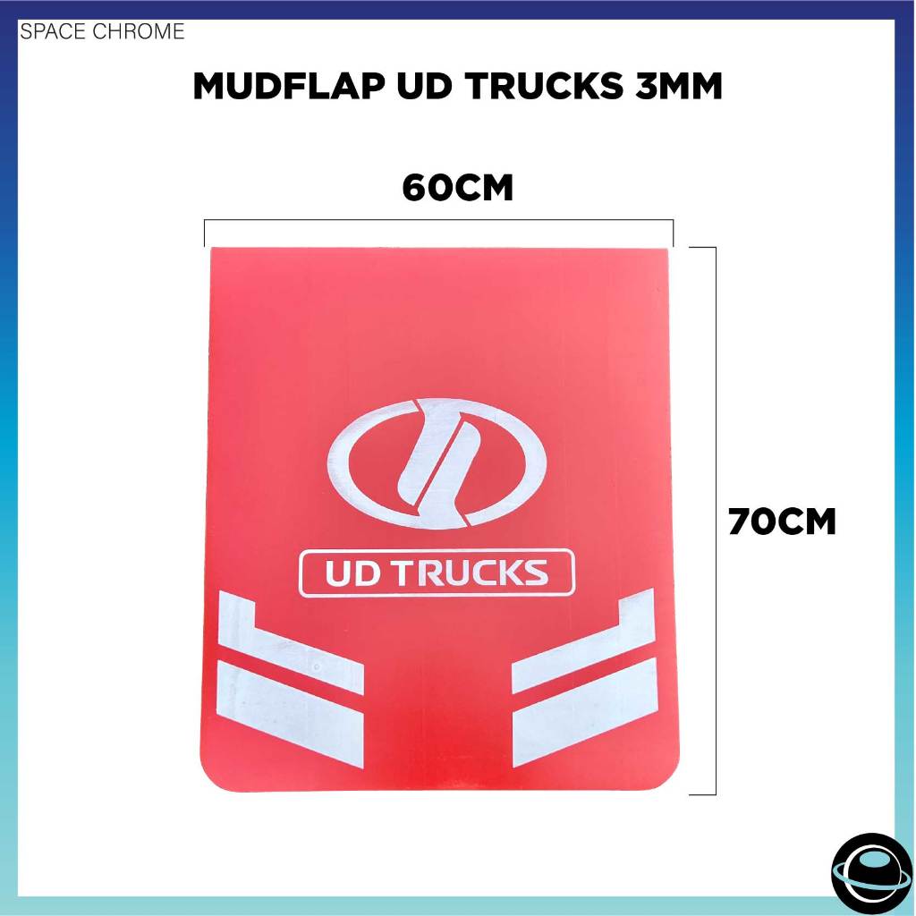 NISSAN UD MUDFLAPS 60CM X 70CM RED UD TRUCK EMBLEM FOR TRAILER LORRY ...