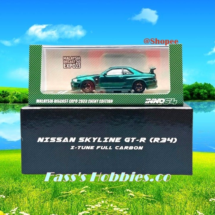INNO64™ 👉READY STOCK CHASE NISSAN SKYLINE GT-R R34 Z-TUNE FULL GREEN ...