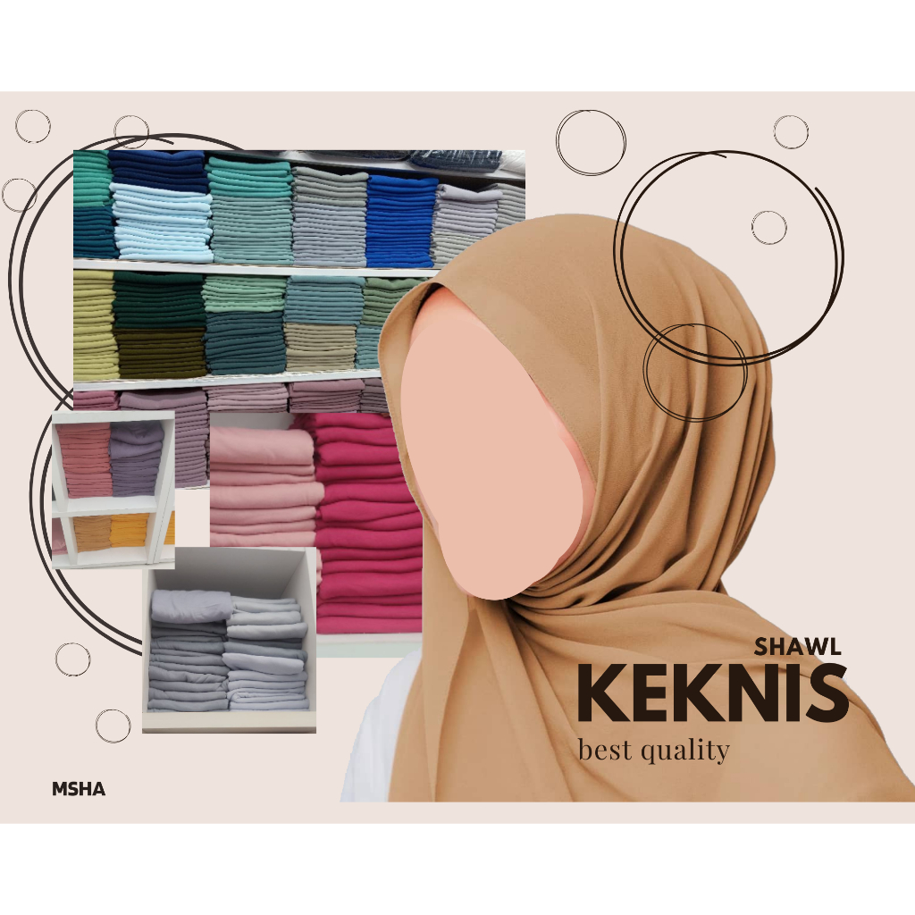 【Ship From Msia】Shawl Keknis Plain Tudung Muslim Head Scarf Hijab Shawl ...