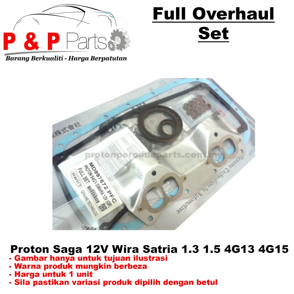 FULL Overhaul Gasket Set Engine - Proton Saga 12V Wira Satria 1.3 1.5 ...