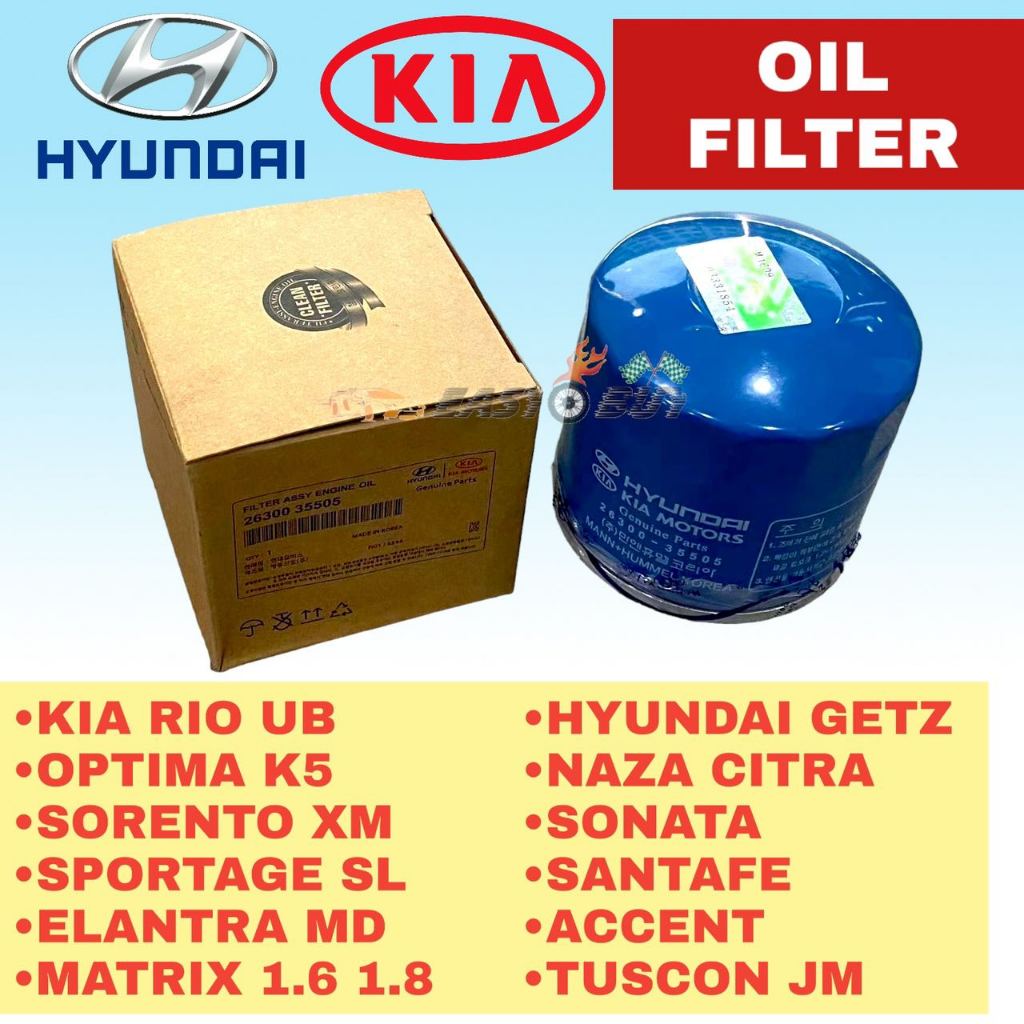 (100% ORIGINAL) HYUNDAI Oil Filter 26300-35505 for KIA Cerato Forte K3 ...