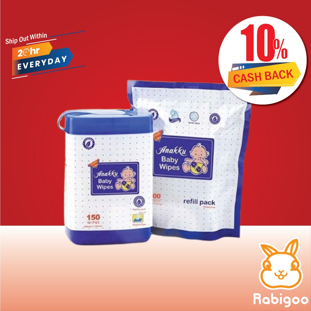 [CASHBACK 10%] Anakku Baby Wipes Wet Tissue Canister + Refill Pack ...