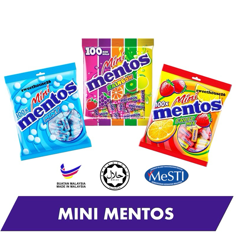 Mini Mentos Roll Candy 20‘s/100's Halal | Shopee Malaysia