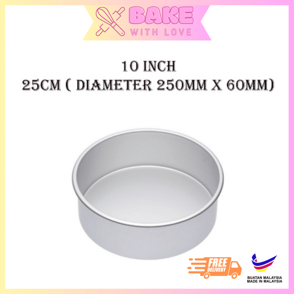 Aluminium Round Deep Cake Bake Mould - 6 / 7 / 8 / 9 /10 Inch || Loyang Acuan Kek Tin Bulat - 16 ...