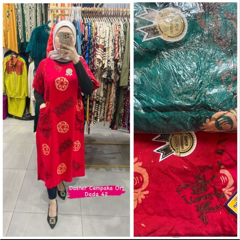baju daster original Indonesia CEMPAKA Red | Shopee Malaysia