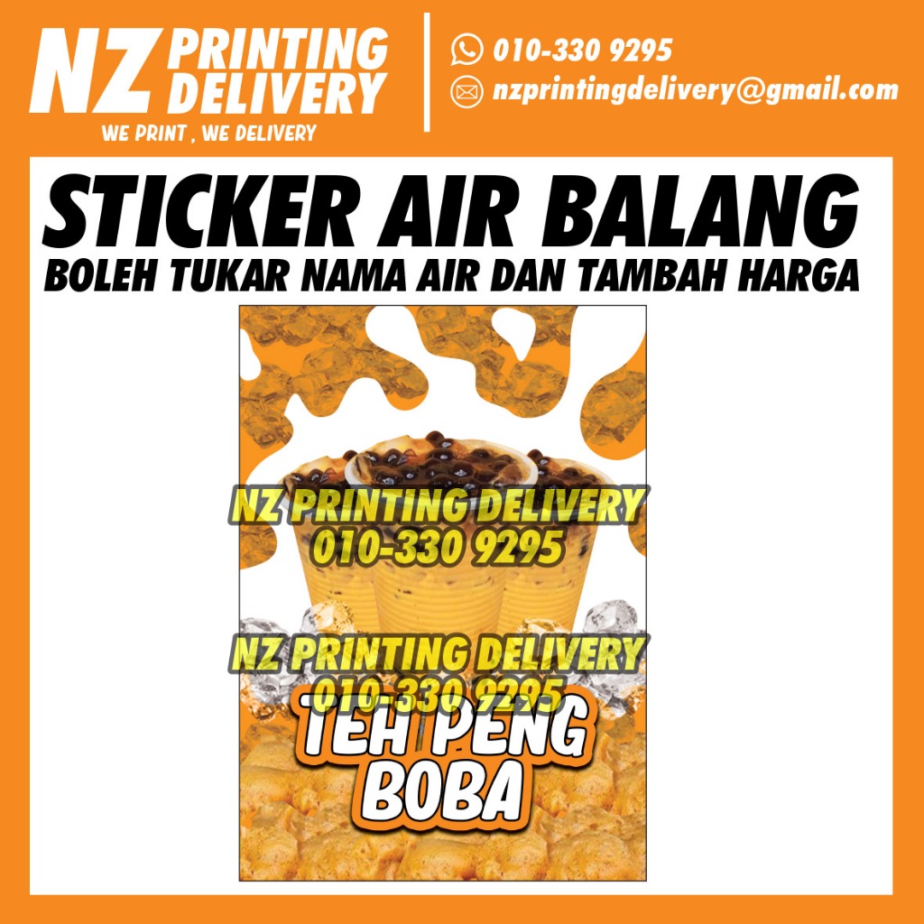 Sticker Air Balang Teh Peng Boba | Shopee Malaysia