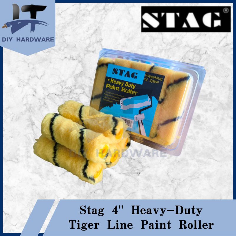 Stag 4′′ Heavy-Duty Tiger Line Paint Roller & Roller Refill 虎毛滚筒滤芯 ...