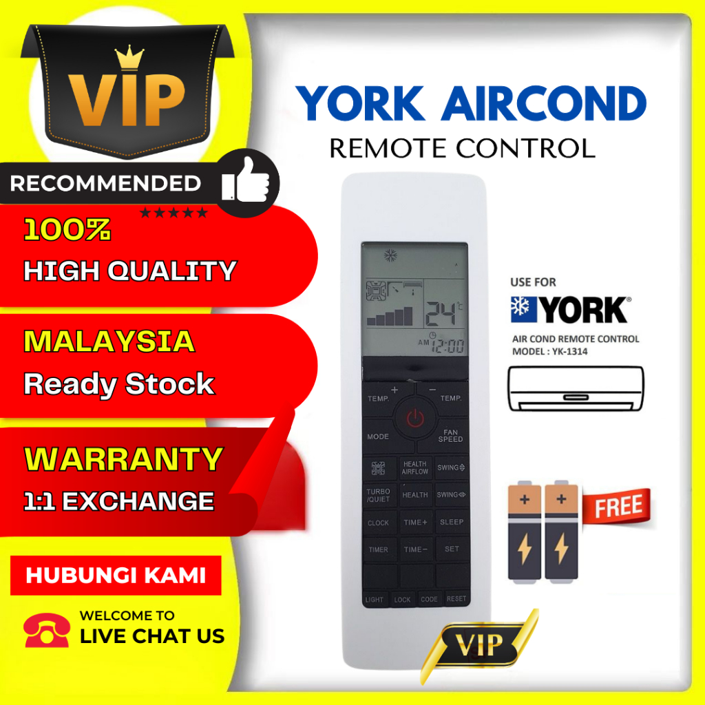 New Model York Air Conditioner Air Cond Remote Control | Shopee Malaysia