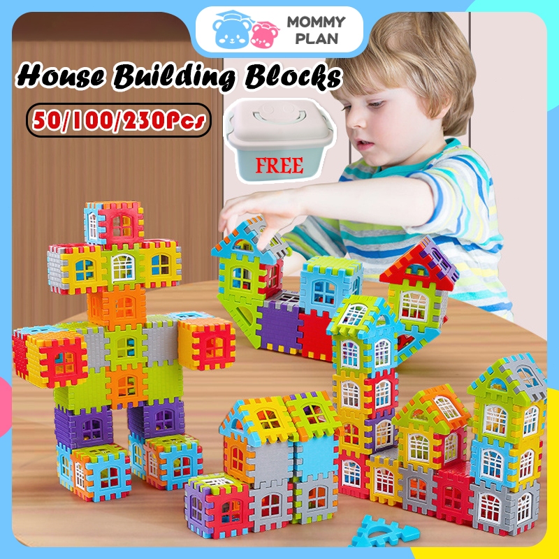DIY House Building Blocks For Kids Assemble Building Toy Set with ...