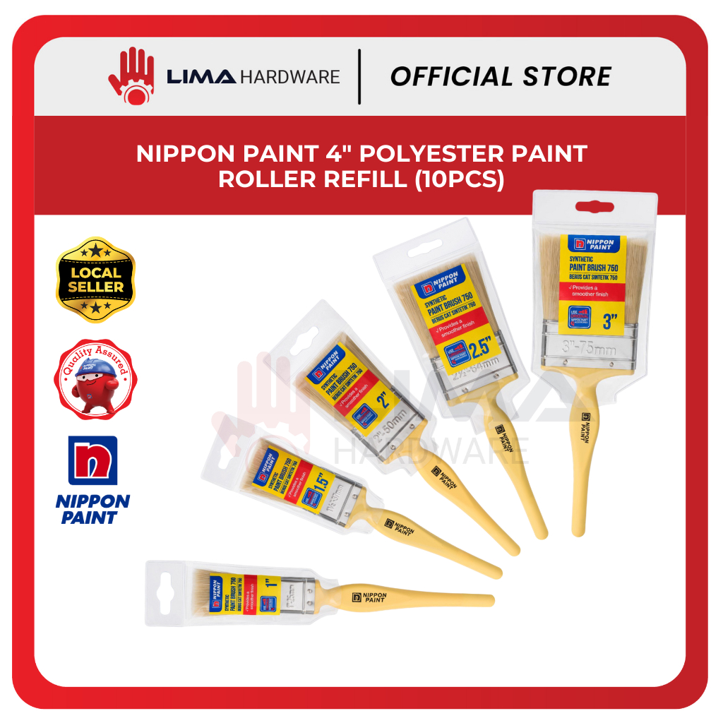 NIPPON PAINT Pro Synthetic Paint Brush 750, Berus Cat Sintetik, Berus ...