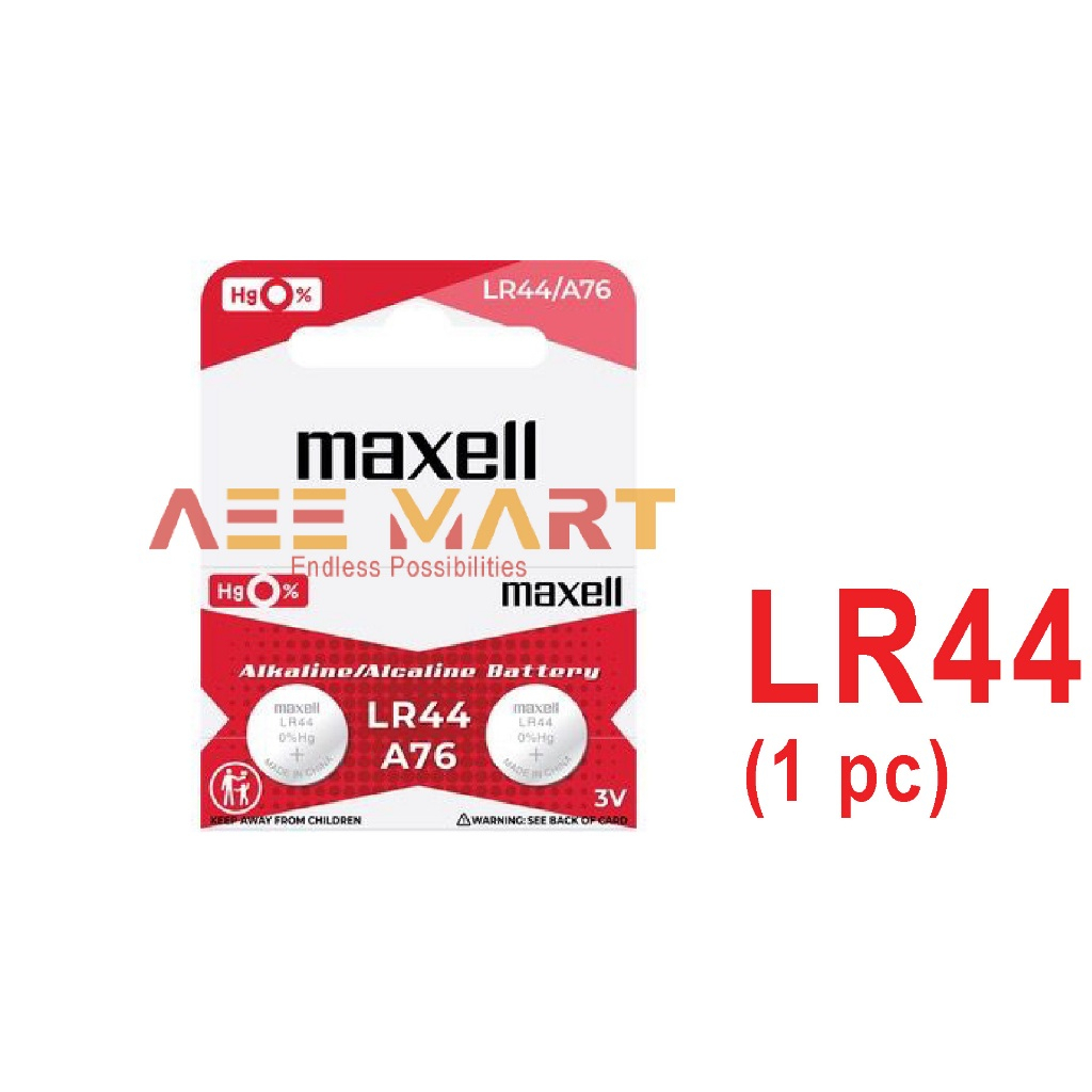(Original) Maxell LR1130 / LR41 / LR44 Micro Alkaline Battery Button Cell | Bateri (1pc/10pcs ...