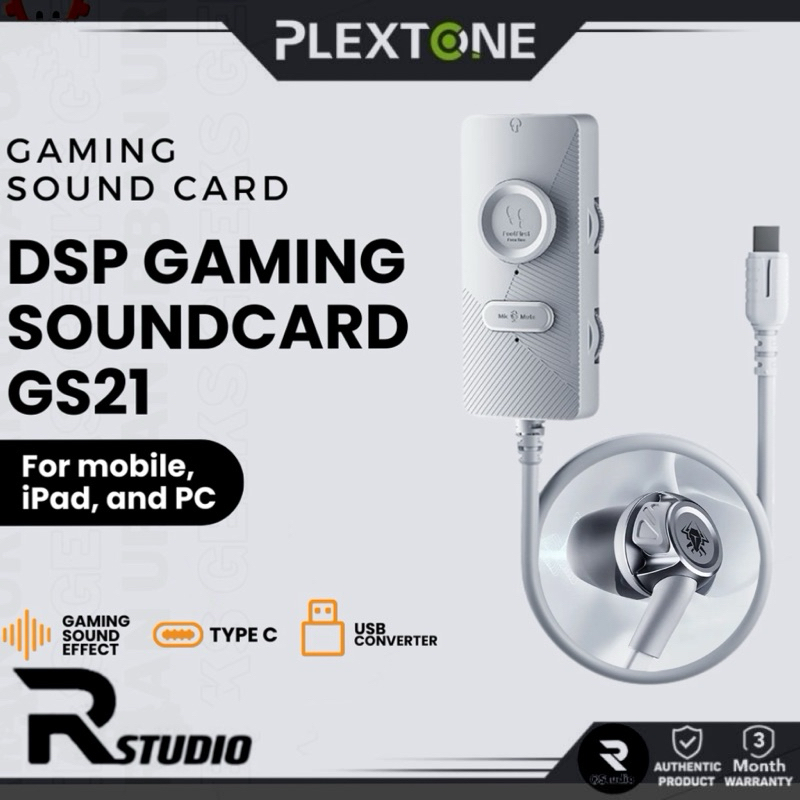 Plextone GS21 & G21 Sound card Semi-in-ear Gaming Earphone High Bass ...