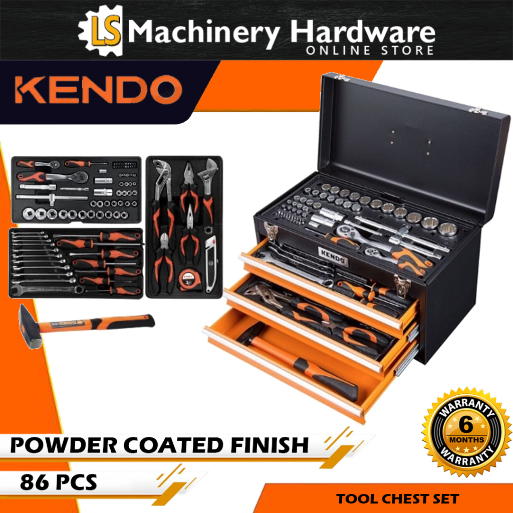 KENDO 90522 86 PCS Tool Chest Set 6PT | Shopee Malaysia