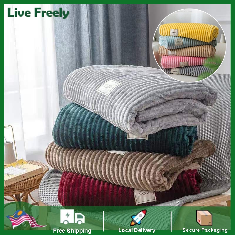 💖Ready Stock💖Single / Queen Blanket Super Soft Plain Blanket Coral ...