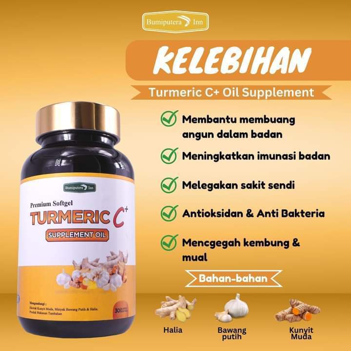 [ORIGINAL HQ] TURMERIC C PLUS turmeric c oil suppplement rawat angin ...