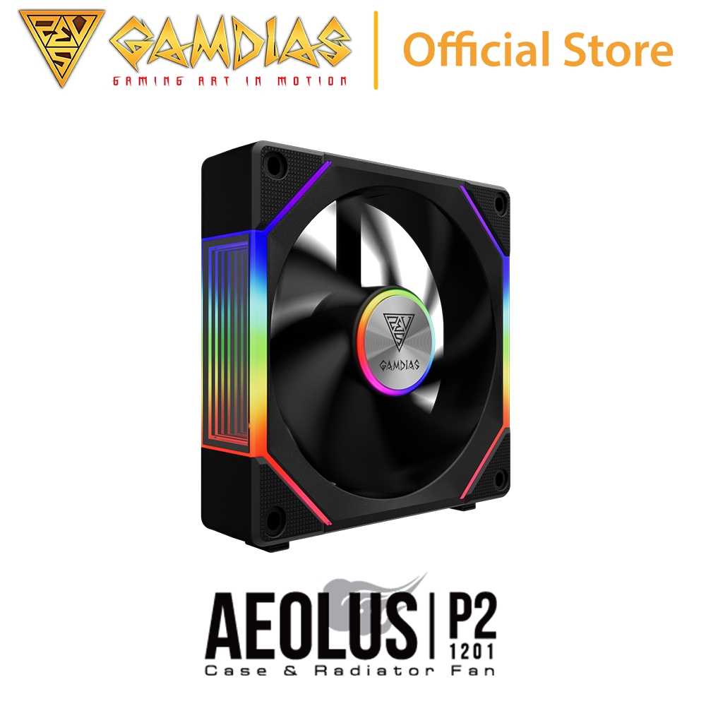 Gamdias AEOLUS P2 120mm PC Case and Radiator Fan ARGB PWM Swappable ...