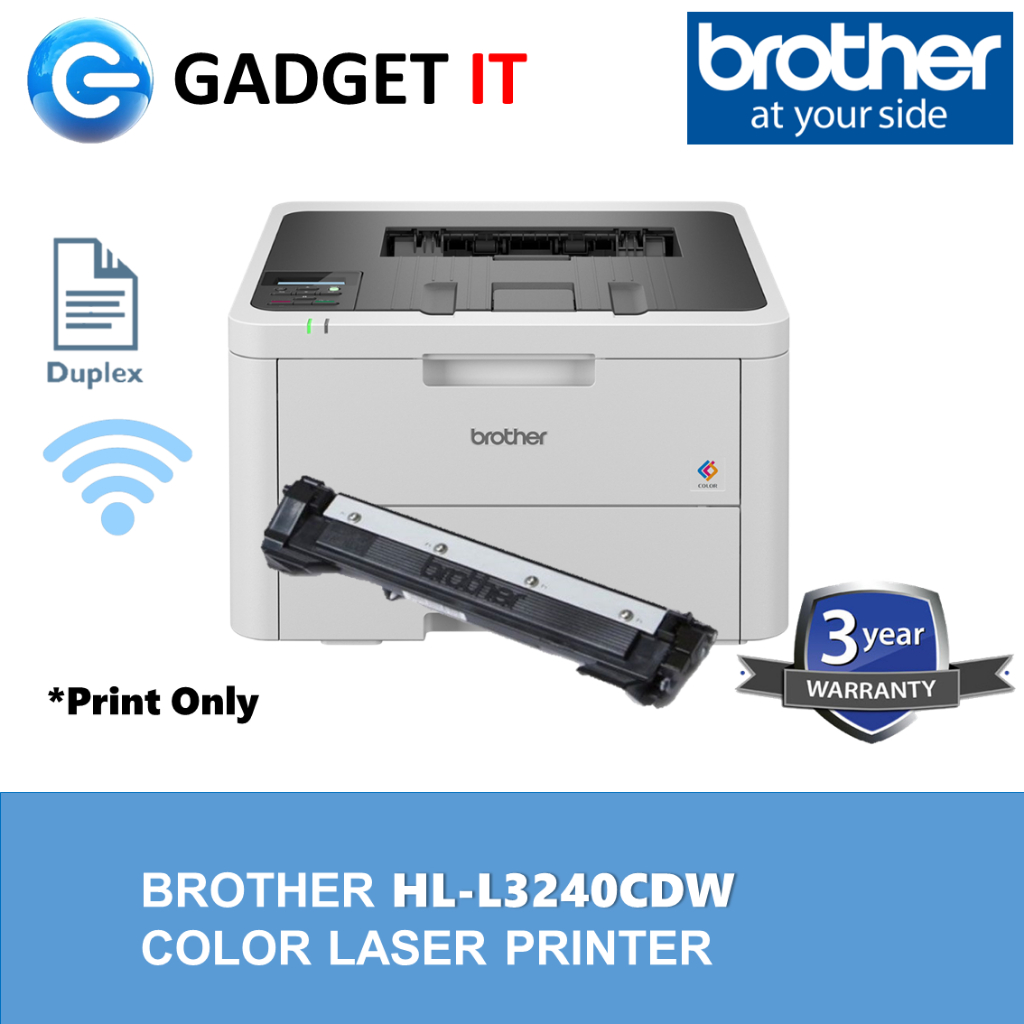 BROTHER HL-L3240CDW COLOUR LED LASER PRINTER WIRED & WIRELESS NETWORK DUPLEX DOUBLE SIDED PRINT ...