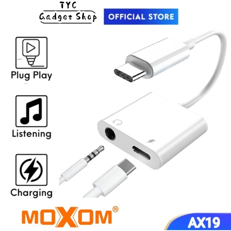 MOXOM MX-AX19 Audio Adapter Type C To Audio Jack Adapter Earphone ...