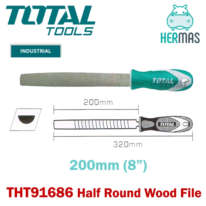 TOTAL THT91686 200mm 8" Half Round Wood File | Shopee Malaysia