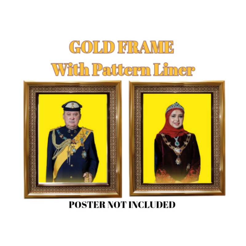 CREATIVE Photo Frame | Golden Frame With Pattern Liner [ Agong / Sultan ...